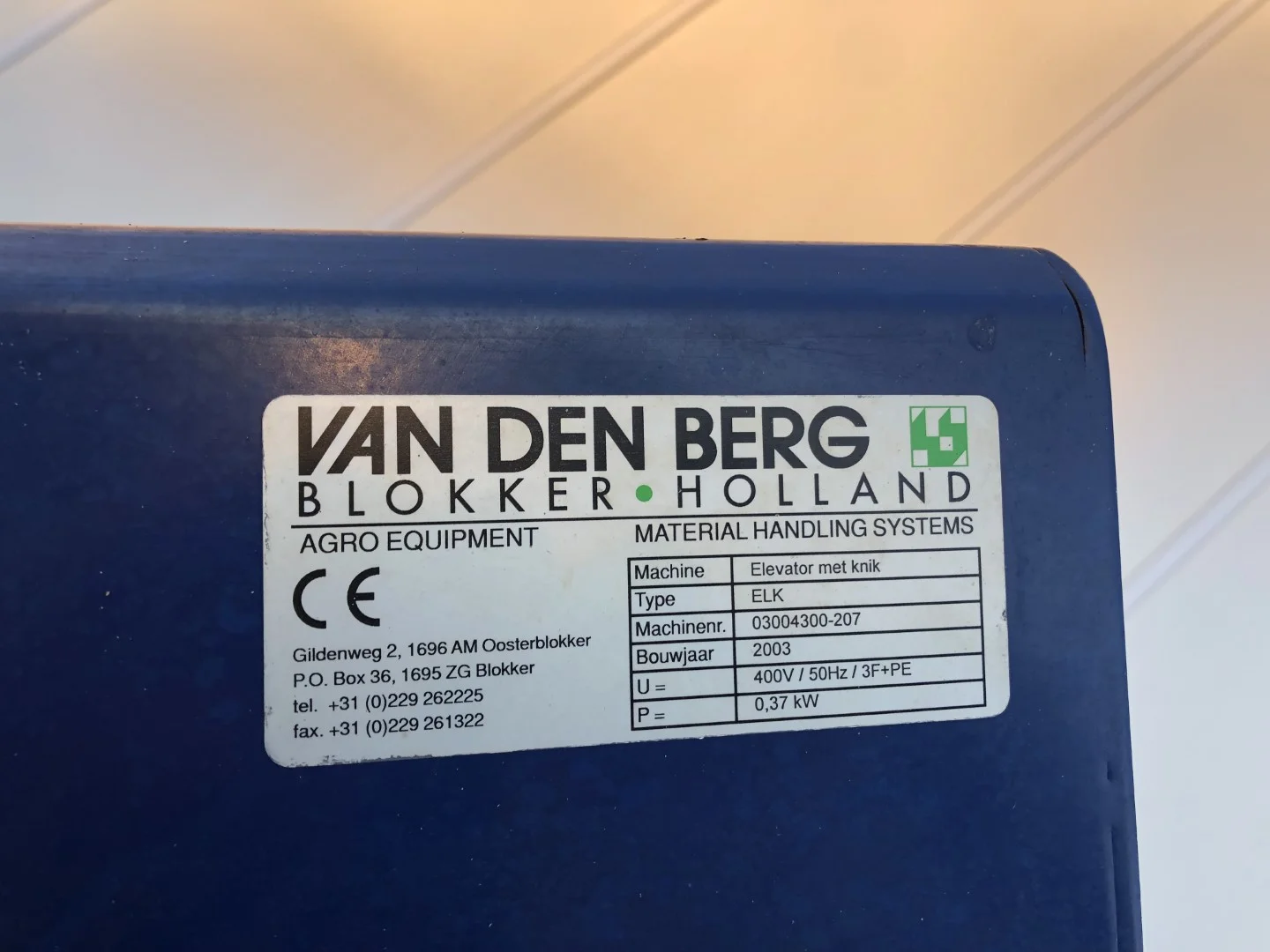 Bercomex elevator type ELK • Duijndam Machines