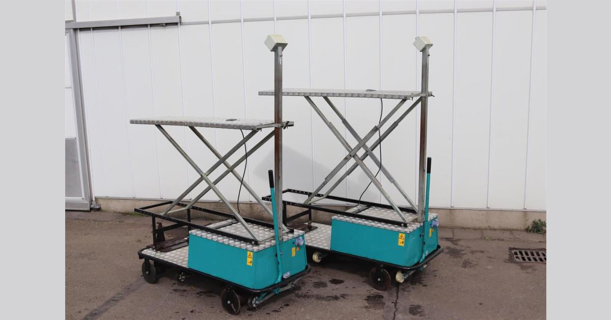 Berg electro pipe rail trolley with mechanical scissor, 55 cm track ...