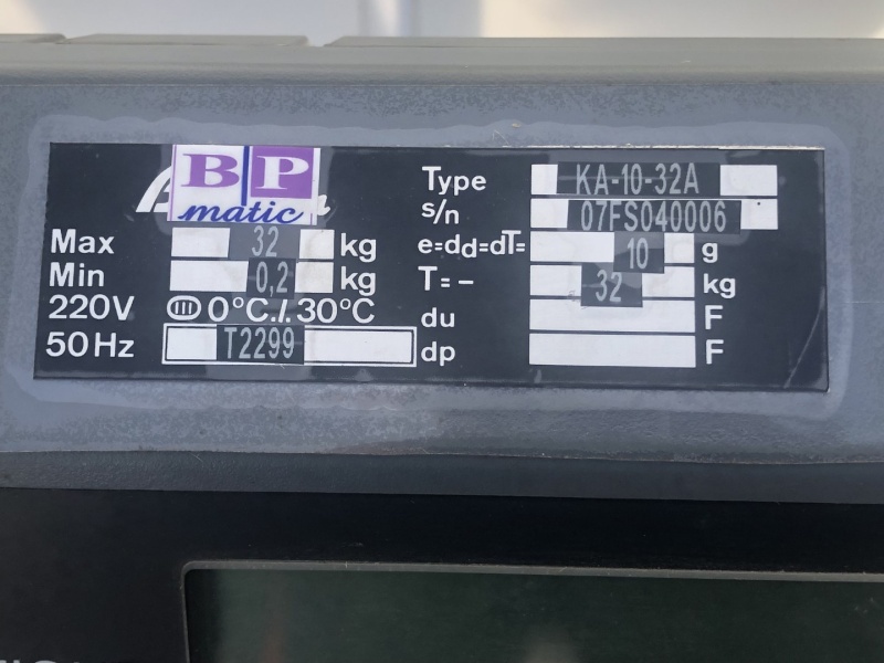 BP matic electronic digital scale • Duijndam Machines