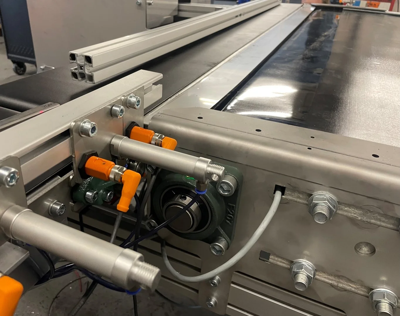 New buffer conveyor with pusher for potplants and trays • Duijndam Machines
