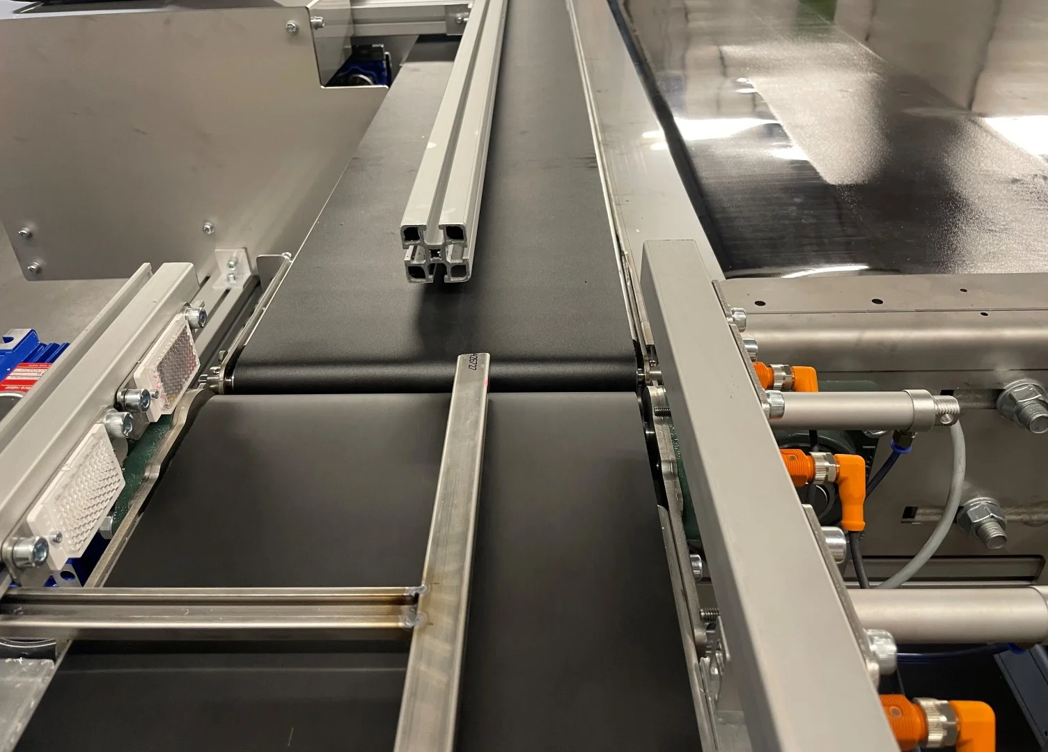 New buffer conveyor with pusher for potplants and trays • Duijndam Machines