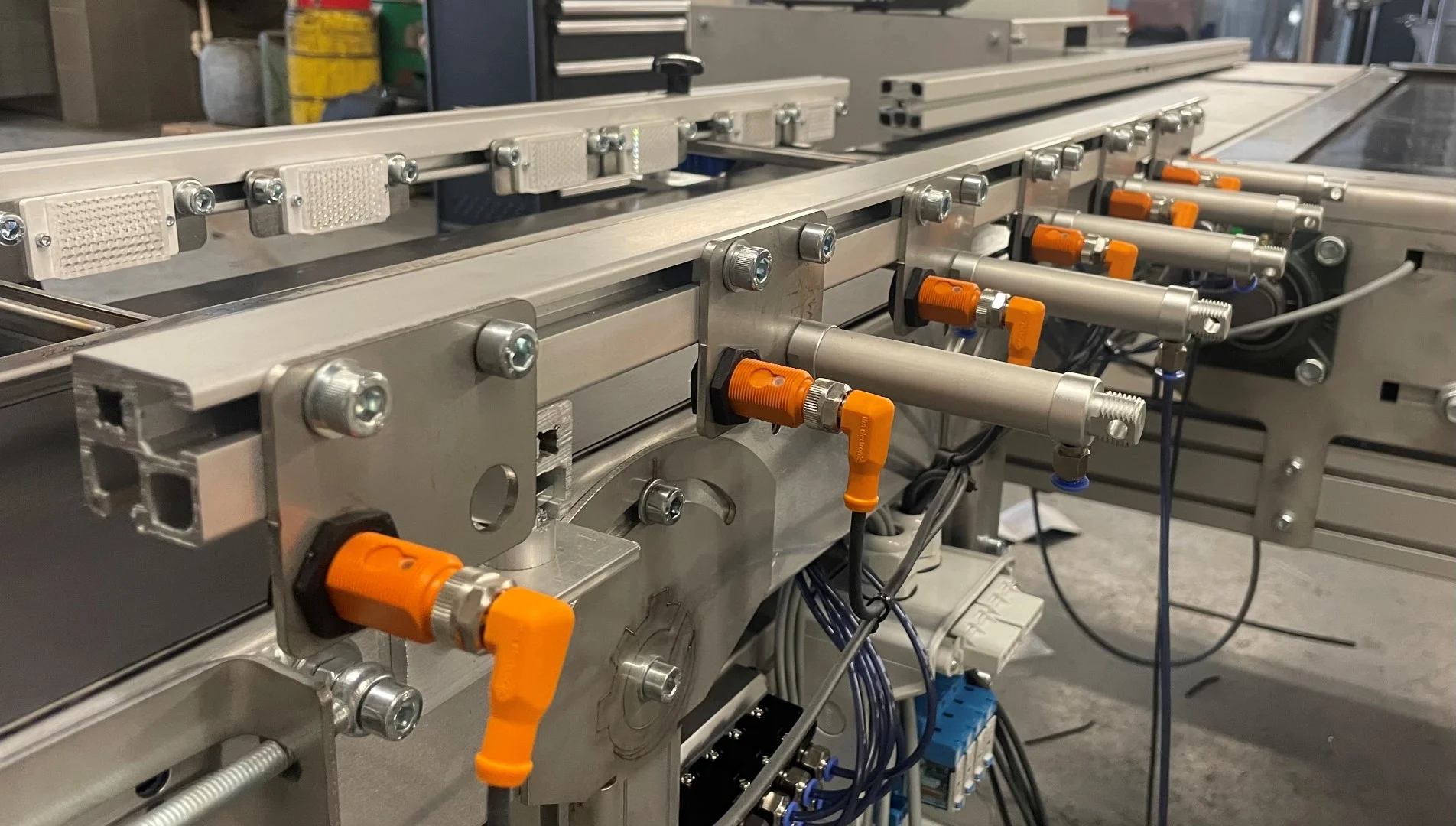 New buffer conveyor with pusher for potplants and trays • Duijndam Machines