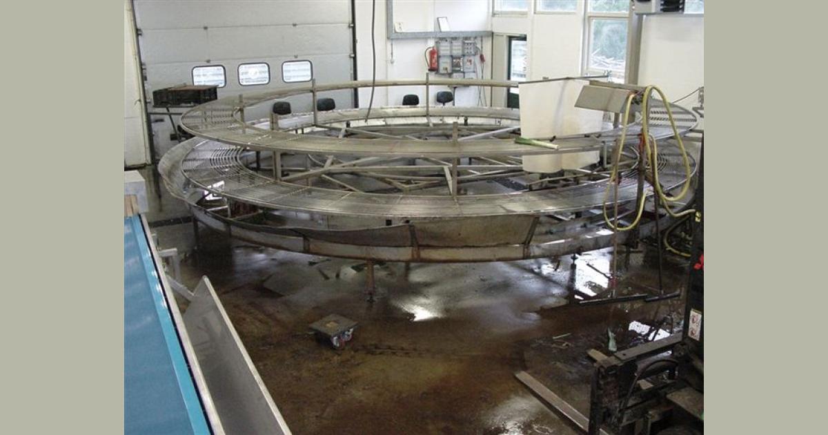 Baekelandt stainless steel carousel for leek 7 meter • Duijndam Machines