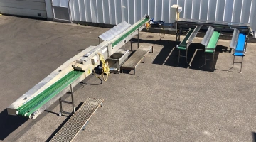 Christiaens semi-automatic grading machine and washer for asparagus ...