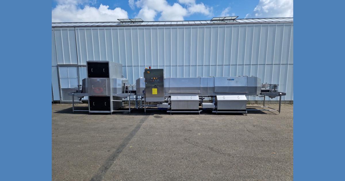 Cretel PWR550.80HR/CD150 crate washer with drying tunnel • Duijndam ...