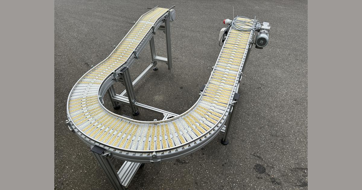 Flex Industries modulair curve conveyor 180 ° • Duijndam Machines