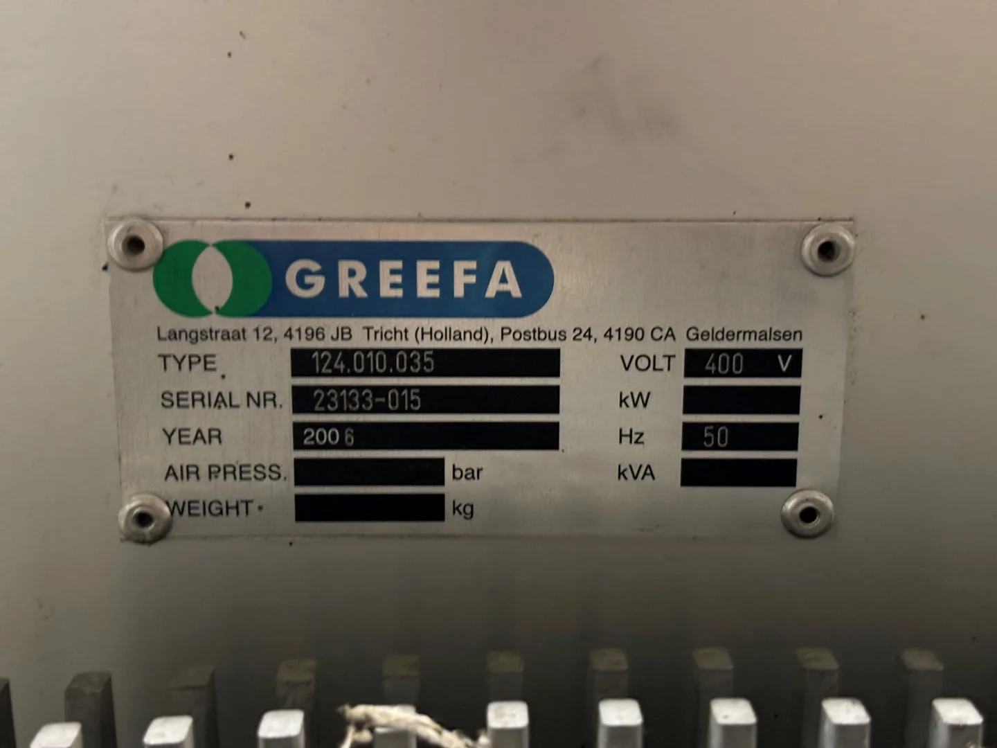 Greefa Q-sort cucumber sorting machine with 8 exits for aubergines ...