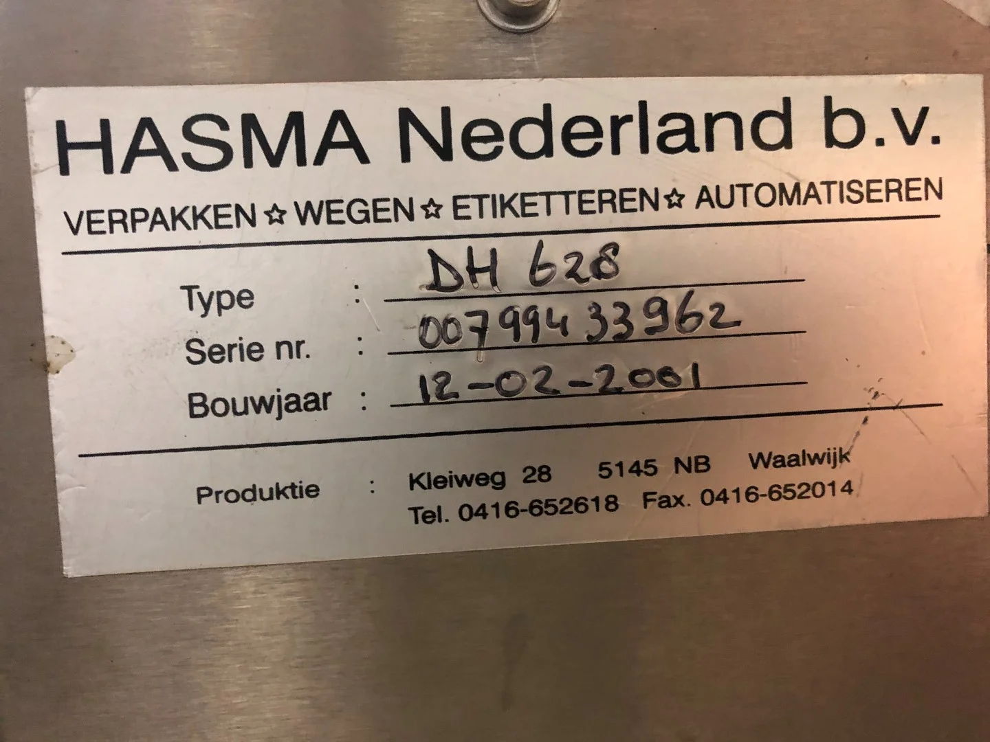 Hasma DH628 Labeling machine • Duijndam Machines