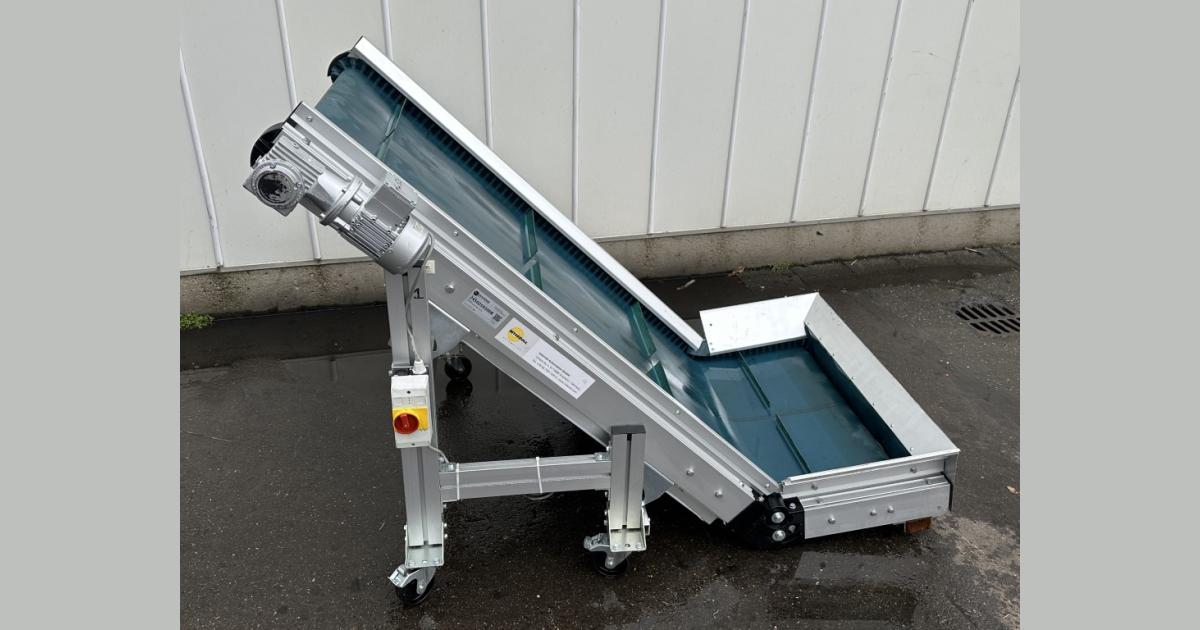 Interroll elevator incline conveyor 250 x 80 cm • Duijndam Machines