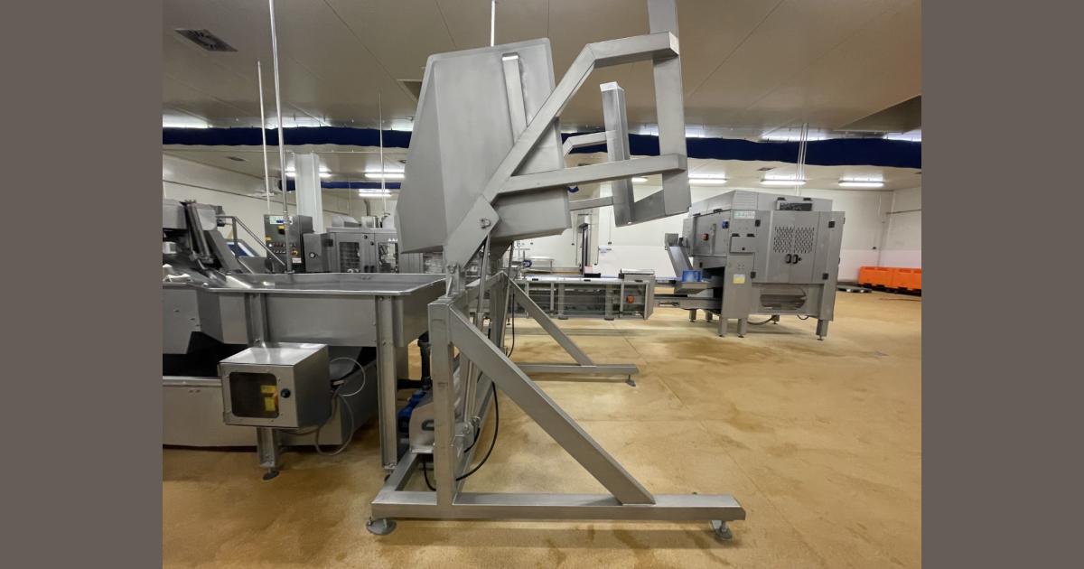 Itec stainless steel box tipper for 120 cm boxes • Duijndam Machines