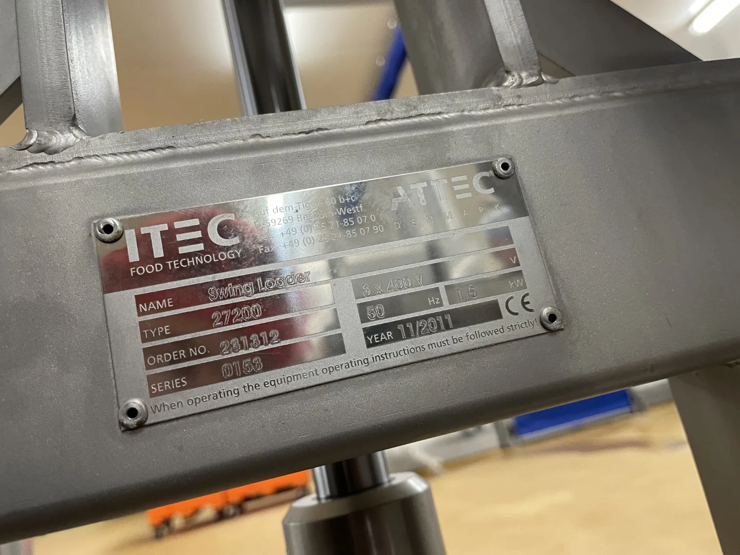 Itec RVS kistenkantelaar voor 120 cm brede kisten • Duijndam Machines