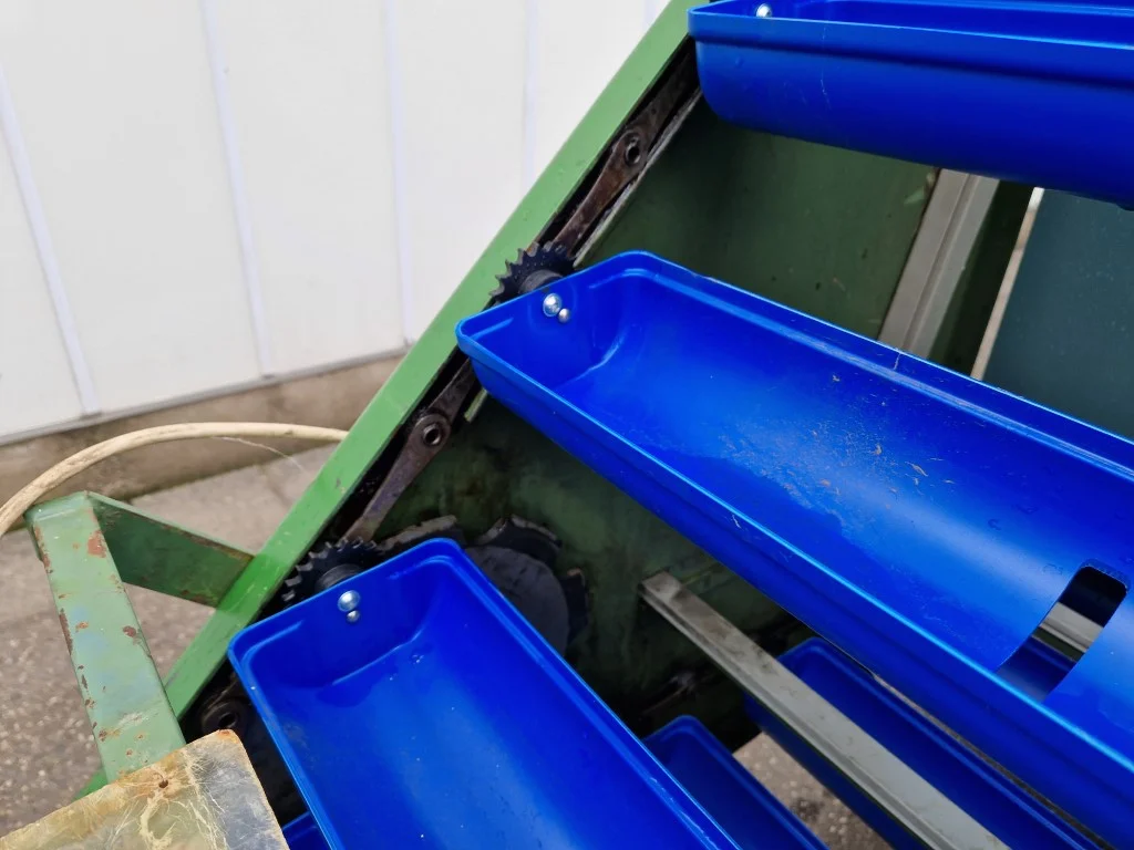 Jamafa rose length sorting machine with 10 stations • Duijndam Machines