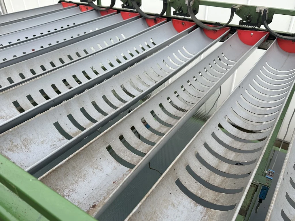 Jamafa length grading machine for flowers with 7 exits • Duijndam Machines