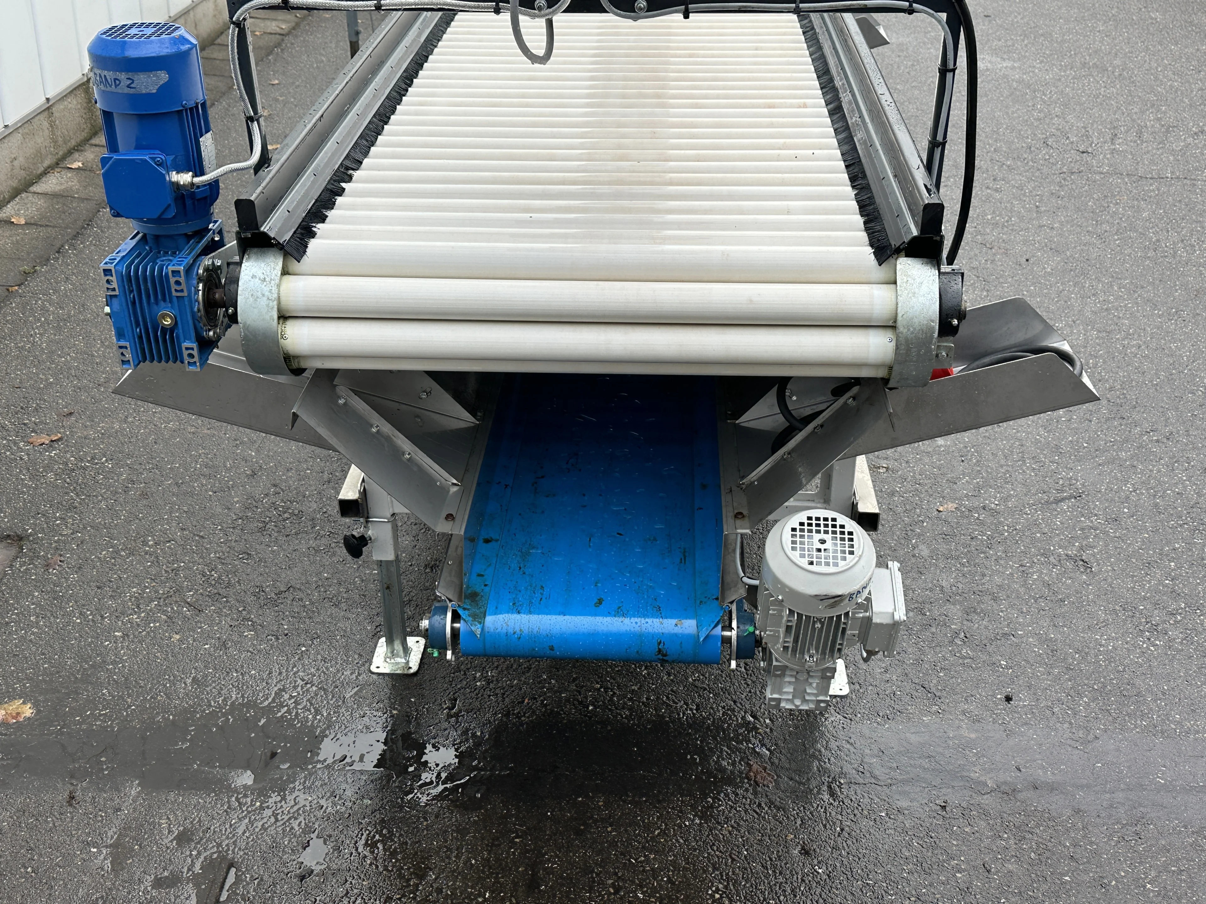 KMK roller inspection conveyor 250 x 80 cm with discharge conveyor ...