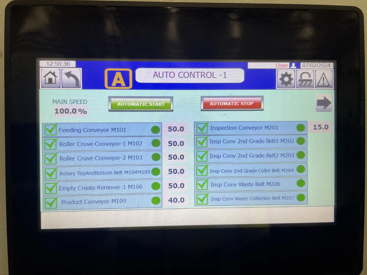 Manter M10 L weighing machine with infeed elevator, buffer box filler ...