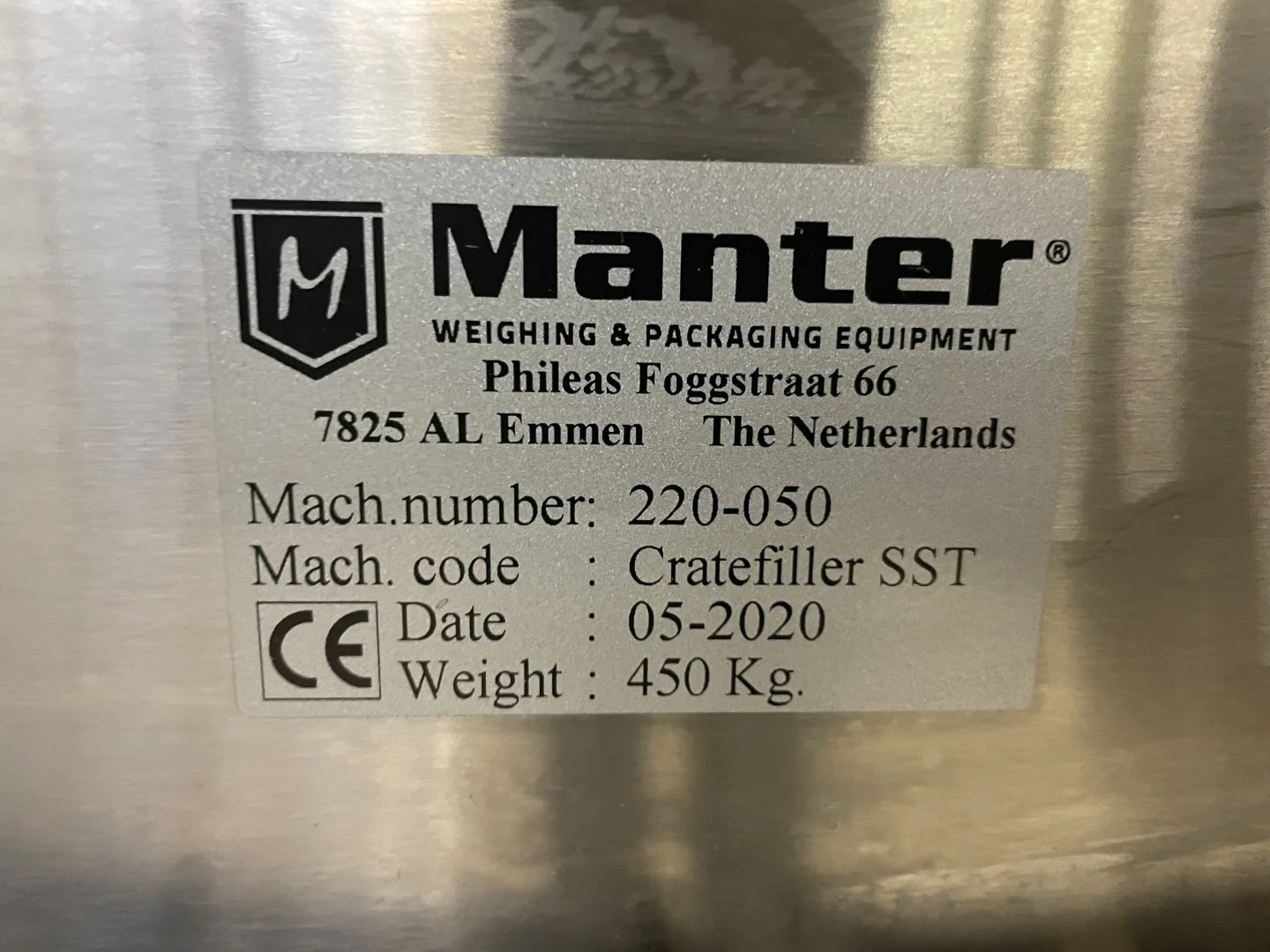 Manter M10 L weighing machine with infeed elevator, buffer box filler ...