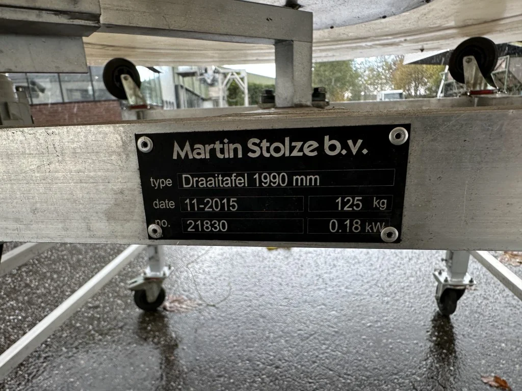 Martin Stolze draaitafel 1990 mm turntable 199 cm • Duijndam Machines