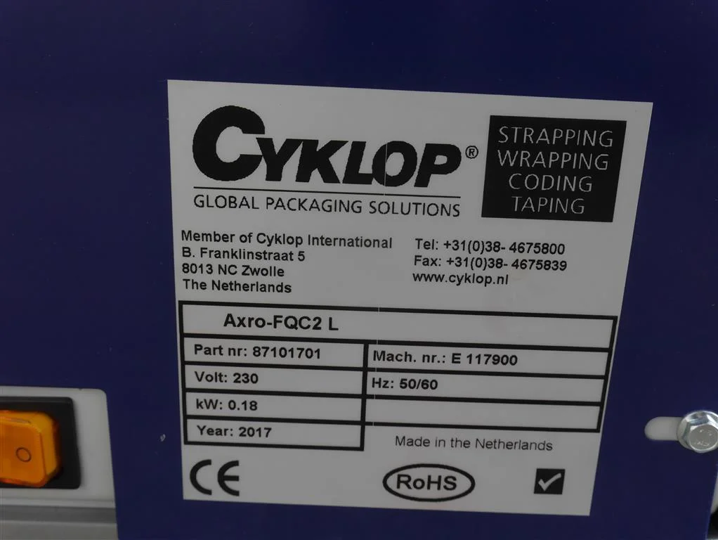 New Cyklop Axro FQ2C-L binder for a bunching line • Duijndam Machines