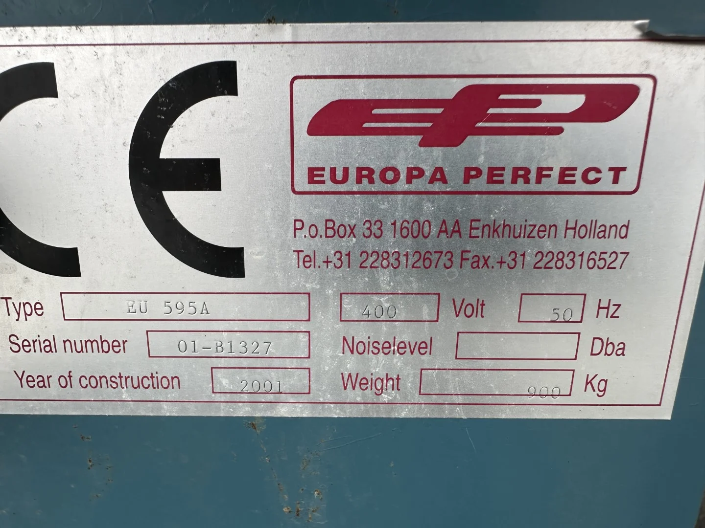 Perfect EU 595A box tipper 160 cm max • Duijndam Machines