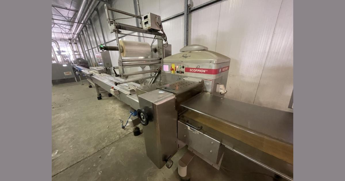 Record Scorpion E SE flow pack machine with inliner • Duijndam Machines