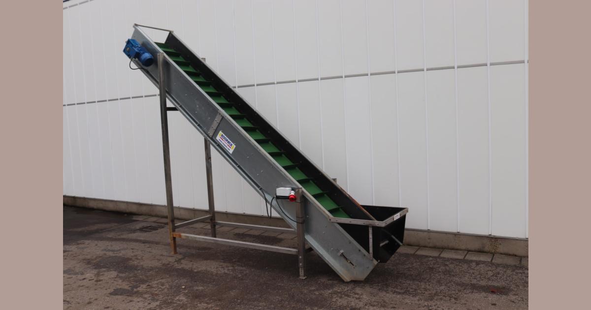 Roopack elevator / conveyor 420 x 60 cm • Duijndam Machines