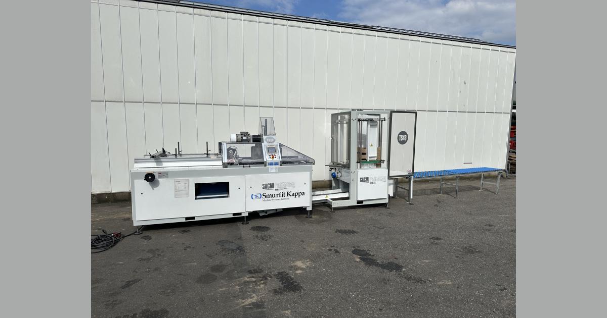 Sacmi TF12 + TS43 carton box/tray forming & erecting machine • Duijndam ...