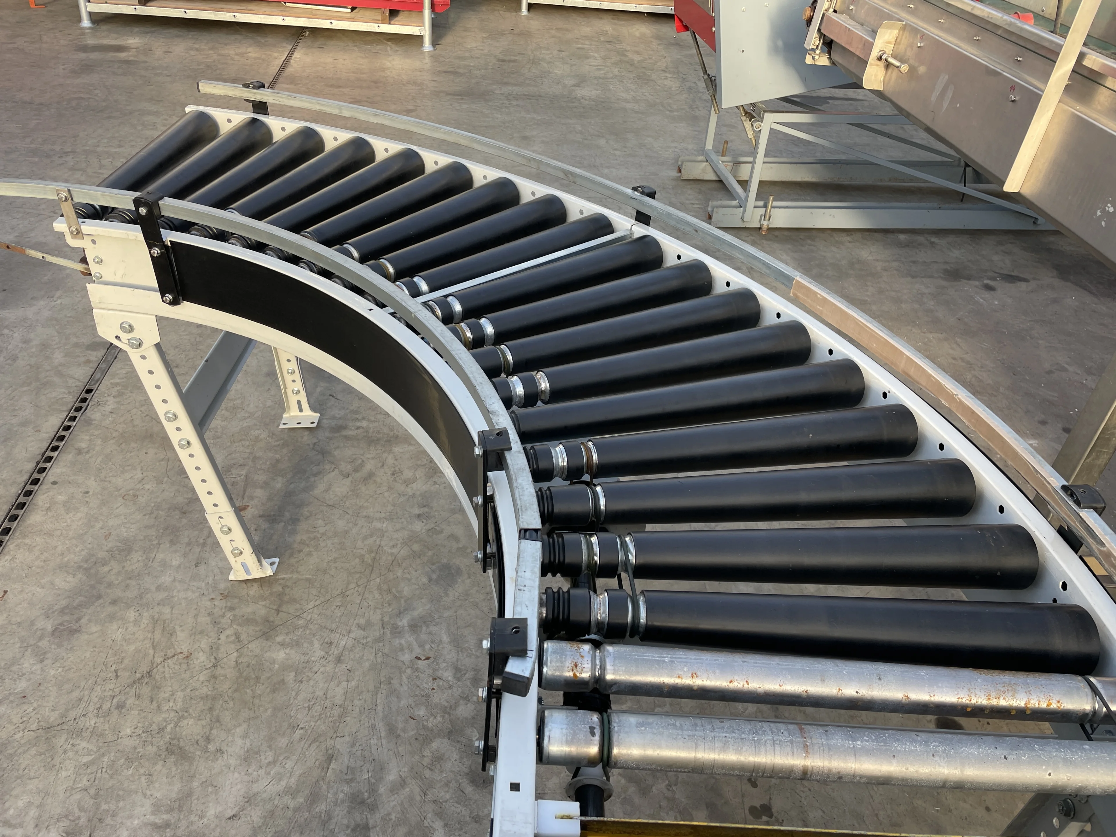 Sorma roller conveyor driven with 90° curve and conveyor 145 x 60 cm ...