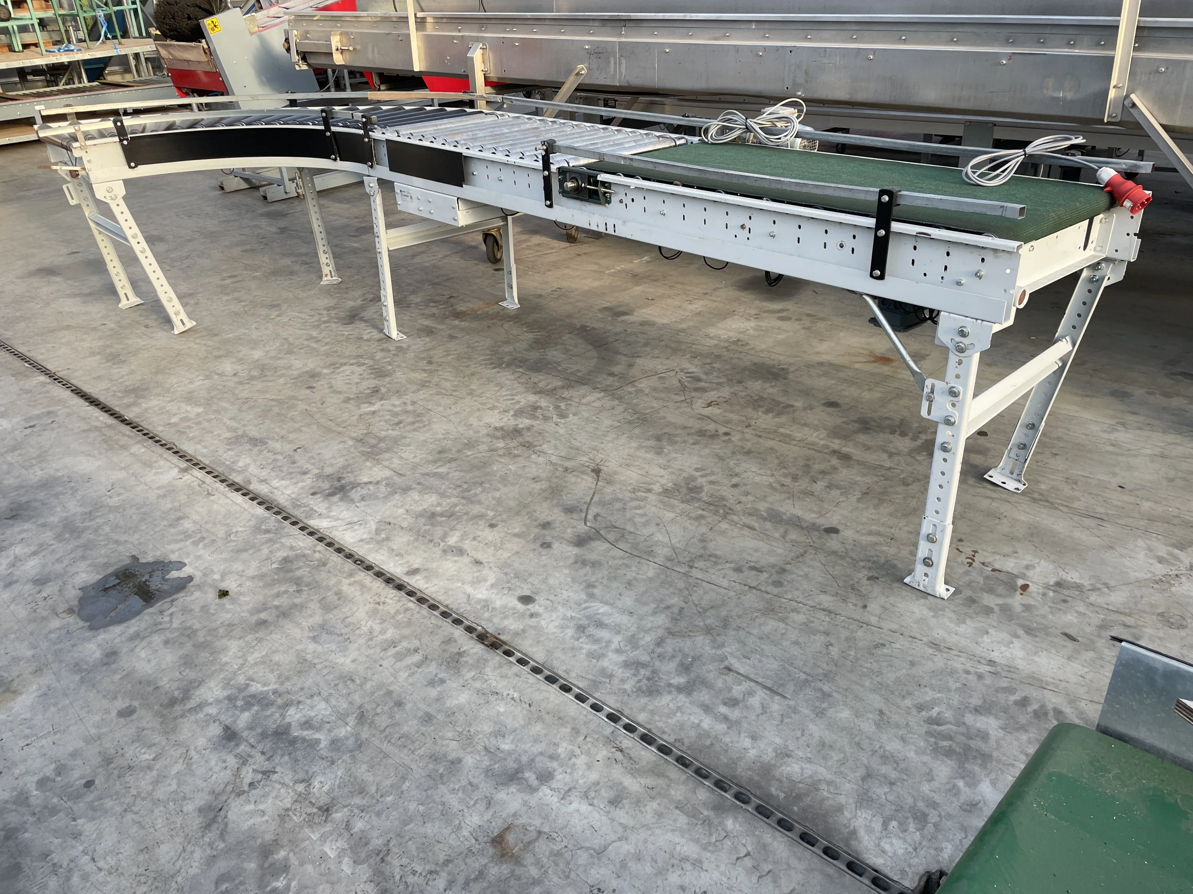 Sorma roller conveyor driven with 90° curve and conveyor 145 x 60 cm ...