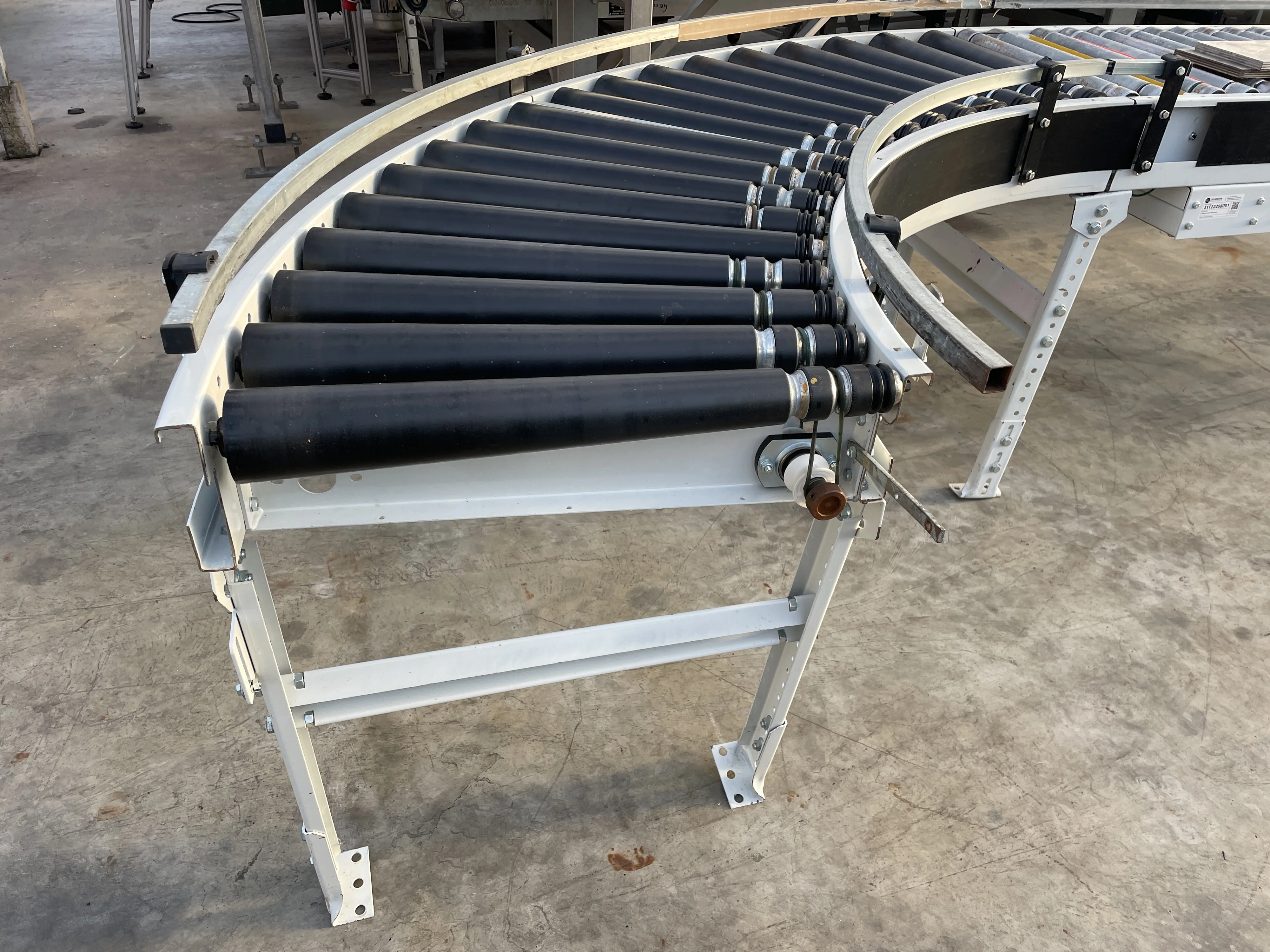 Sorma roller conveyor driven with 90° curve and conveyor 145 x 60 cm ...