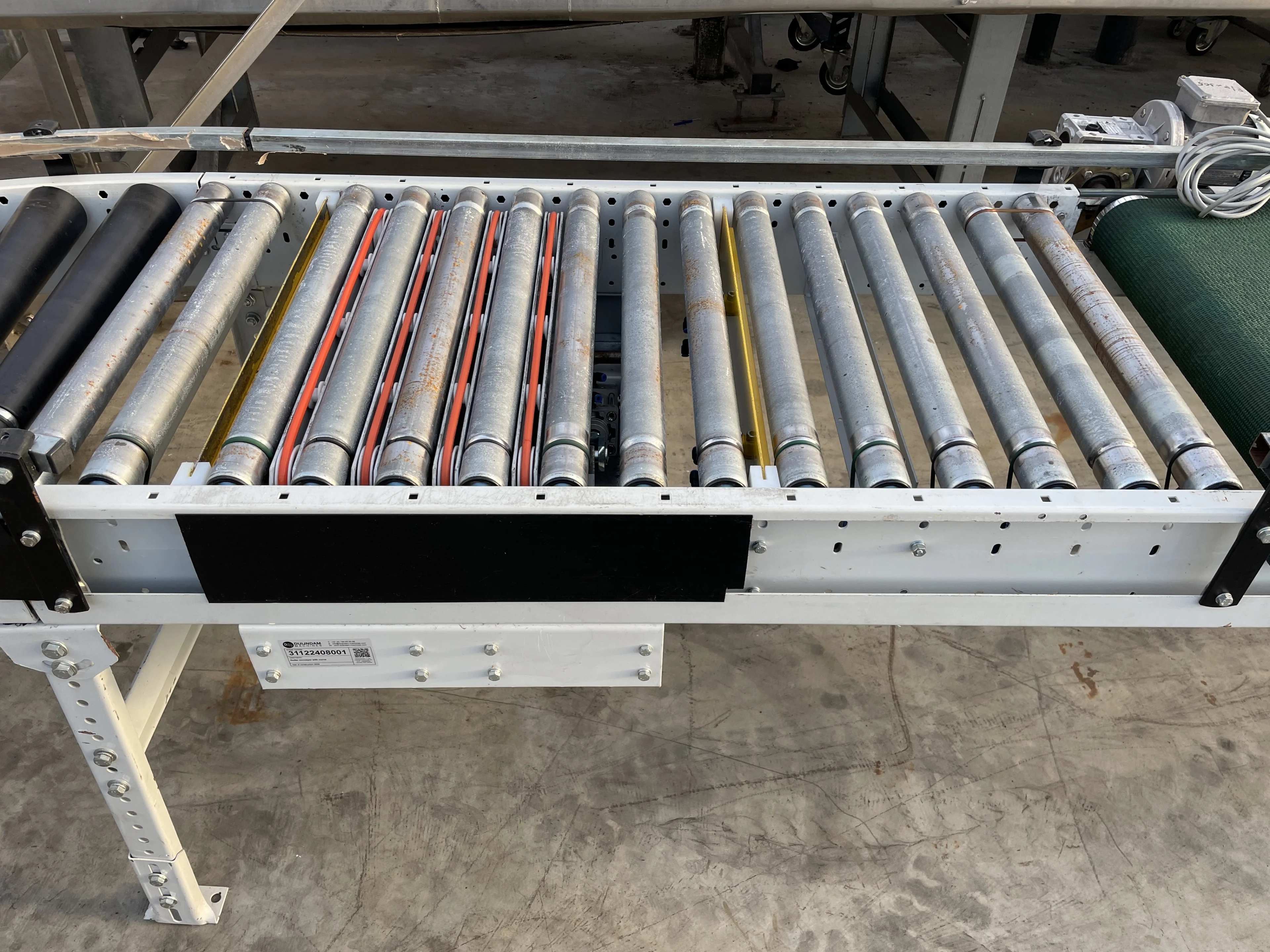 Sorma roller conveyor driven with 90° curve and conveyor 145 x 60 cm ...