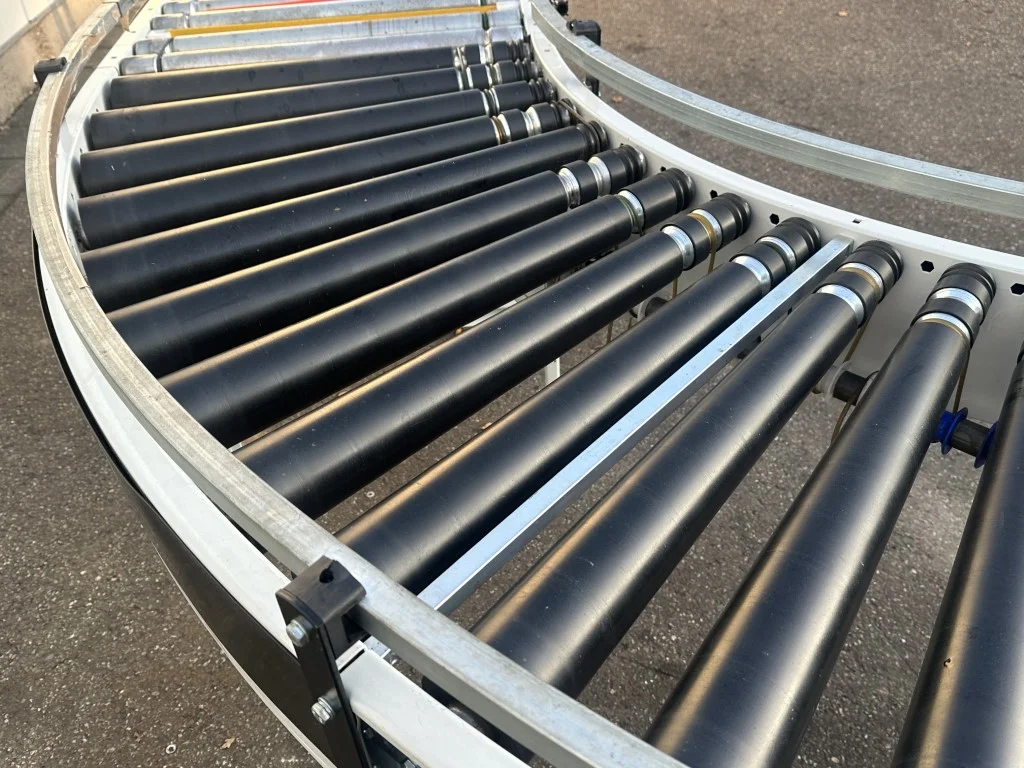 Sorma roller conveyor driven with 90° curve and conveyor 145 x 60 cm ...