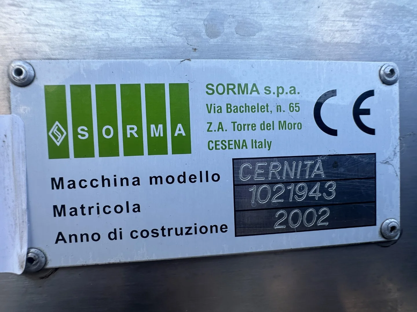 Sorma F12-126 weighing machine with roller conveyor elevator • Duijndam ...