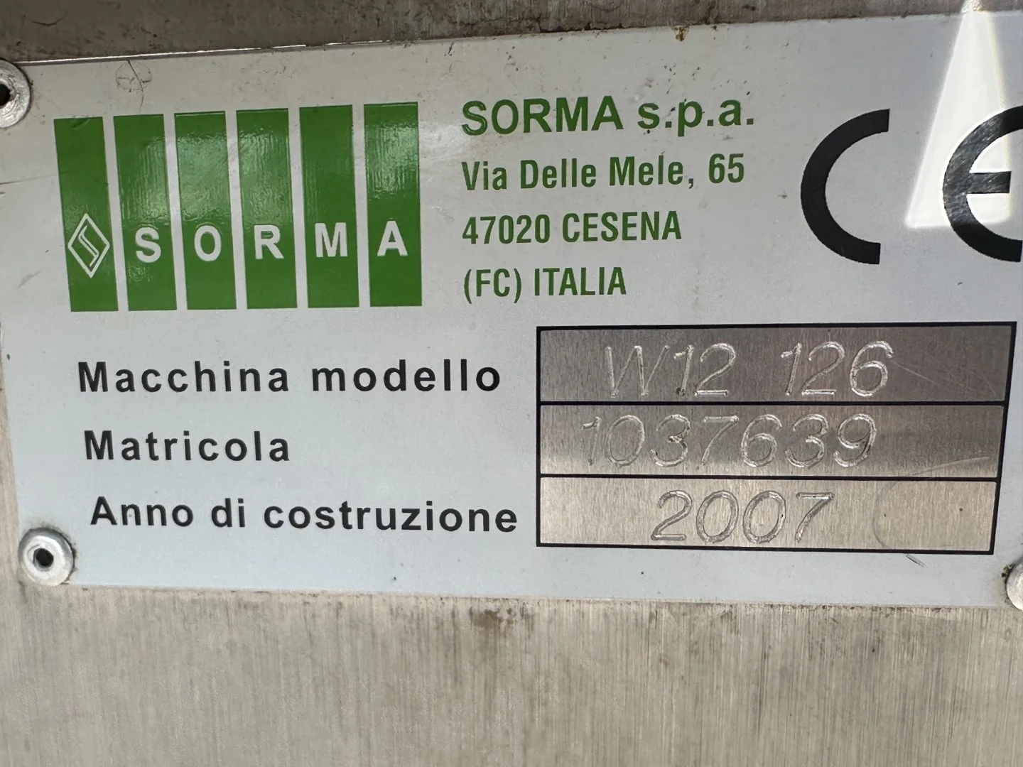 Sorma W12 126 weighing machine with supply conveyor and two discharge ...