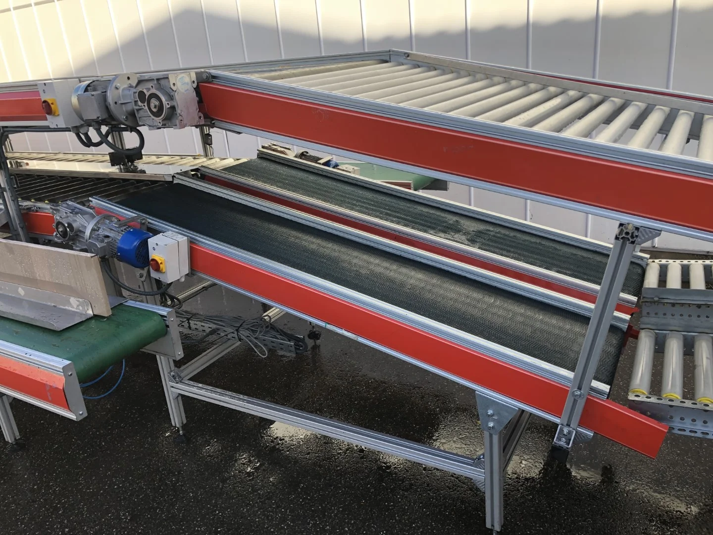 Stas combi double packaging conveyors with driven roller conveyors ...
