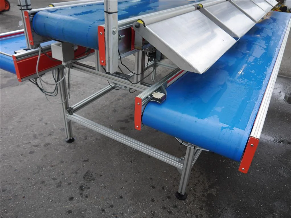 Stas combi conveyor with 4 electronic scales • Duijndam Machines