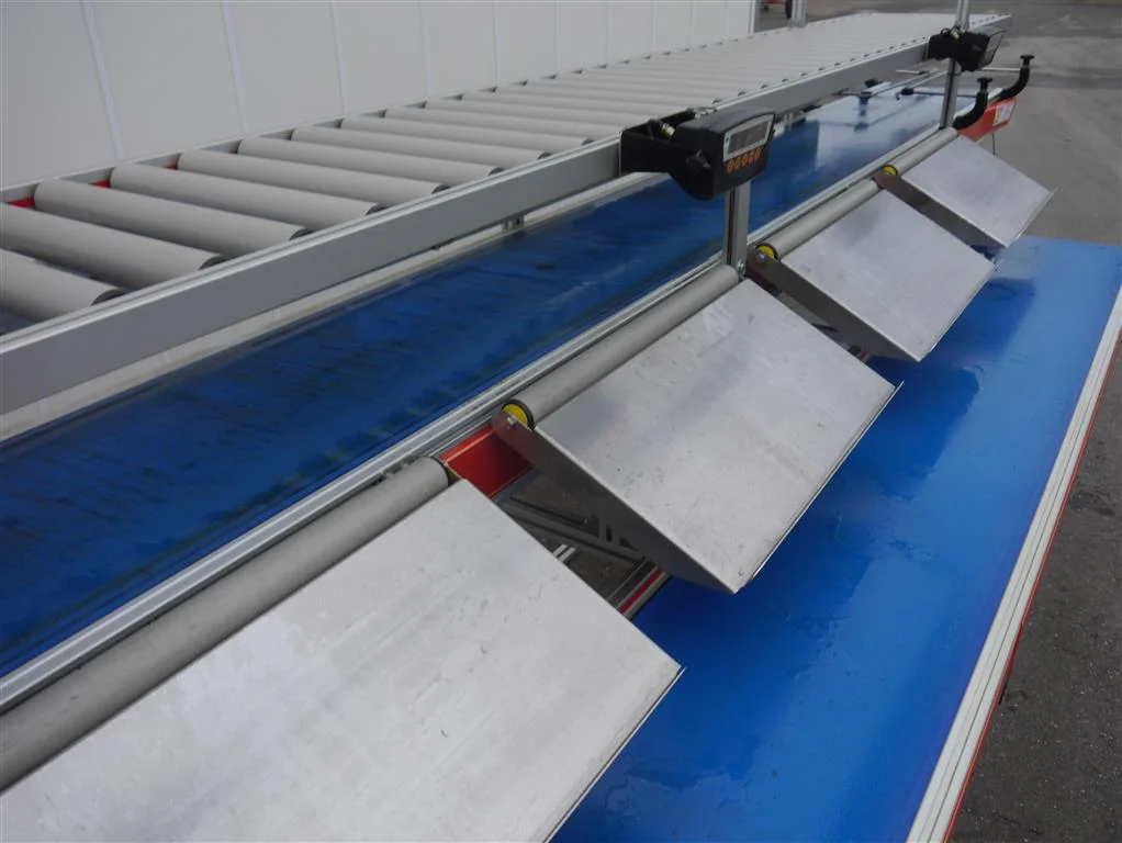 Stas Combi transportband met 3 ingebouwde weegschalen • Duijndam Machines