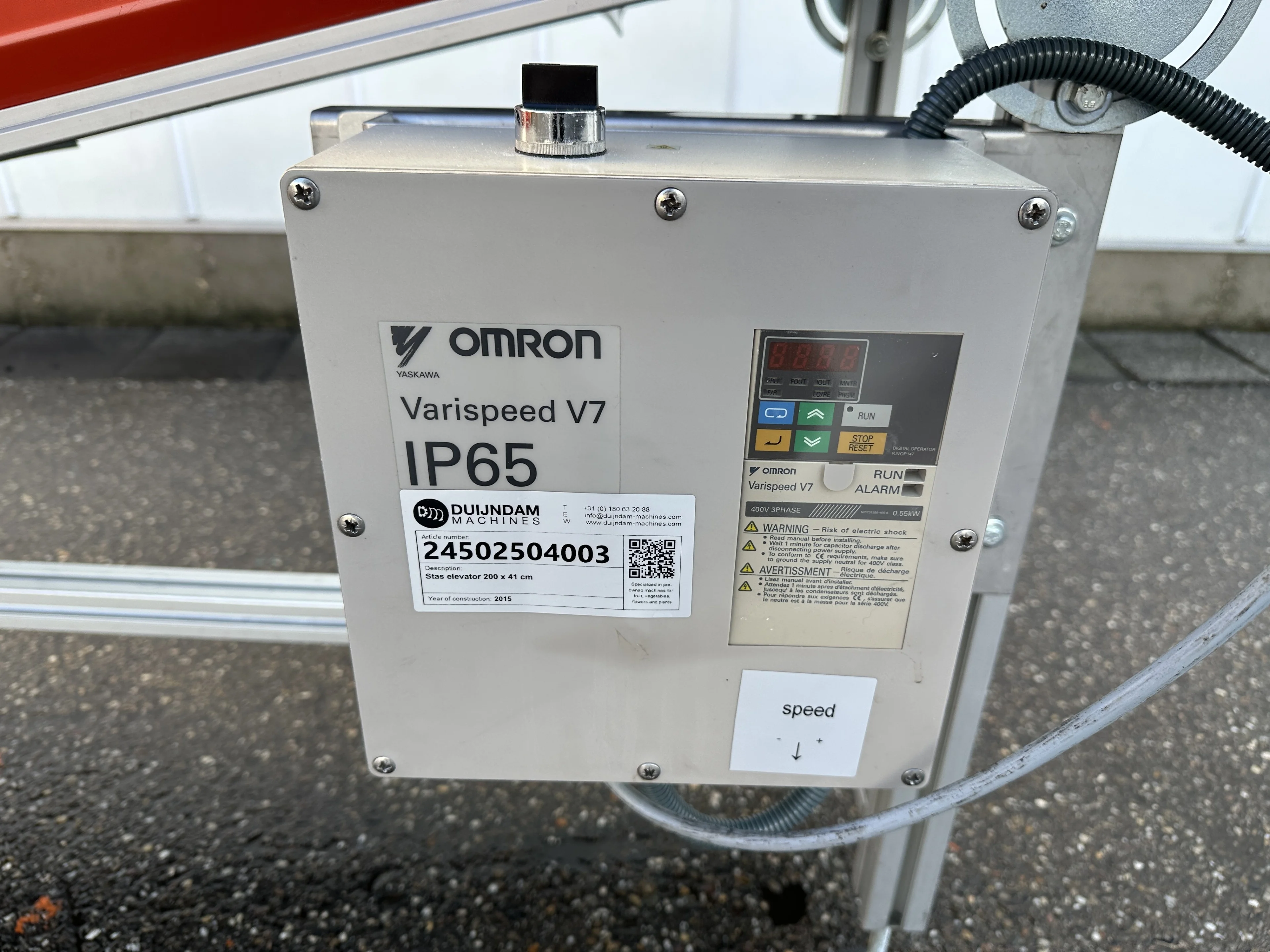 Stas elevator incline conveyor 200 x 41 cm • Duijndam Machines