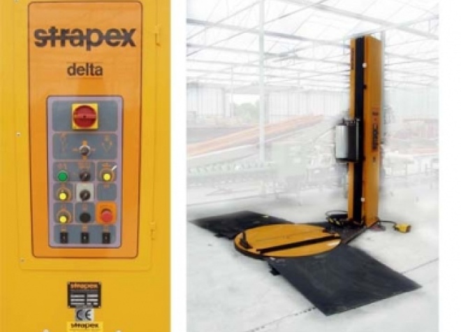 Strapex automatic wrapping machine for trolleys • Duijndam Machines