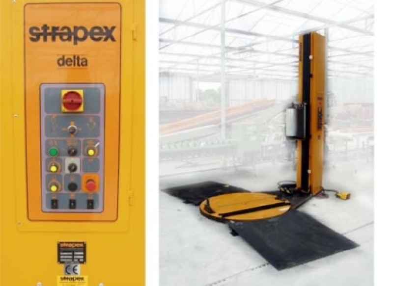 Strapex automatic wrapping machine for trolleys • Duijndam Machines