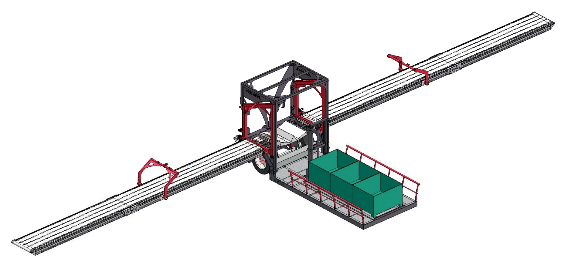 VDR harvesting conveyor for flowers with platform • Duijndam Machines