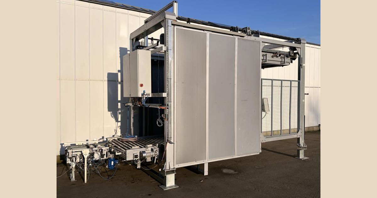 Viscon palletizer with driven roller conveyor 600 x 60 cm • Duijndam ...